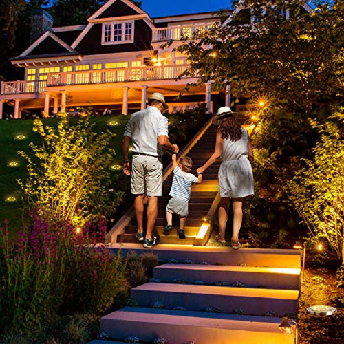 Solar Lights for Landscape Outdoor Garden, LEFYR 4 Pack 8 LED Solar Ground Lights Bright IP65 Waterproof Backyard Landscape Lighting Solar Powered Disk Natural Spotlight for Lawn Pathway Yard Driveway