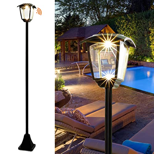 Solar Lamp Post Lights Outdoor Waterproof 68" Super Bright 100 Lumen Solar Pole Lights Outdoor for Garden Lawn Patio Porch Backyard Pathway Driveway USB Rechargeable Warm White & White Lights