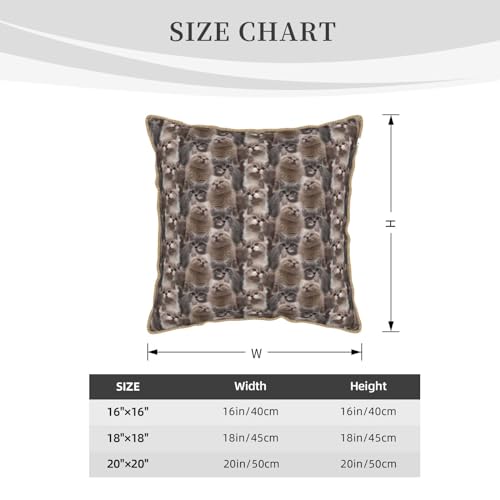 Augenstern Zippered Pillow Protectors Cover Case Camo-Kitty-Cute-Shorthair-Cat Decorative Throw Pillow Cover Square Cushion Case 20"X20"