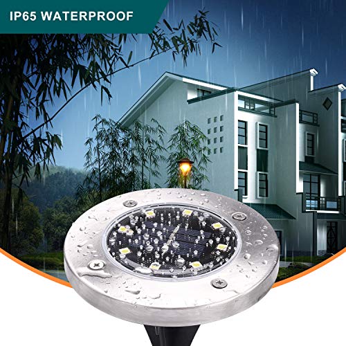 Solar Lights for Landscape Outdoor Garden, LEFYR 4 Pack 8 LED Solar Ground Lights Bright IP65 Waterproof Backyard Landscape Lighting Solar Powered Disk Natural Spotlight for Lawn Pathway Yard Driveway