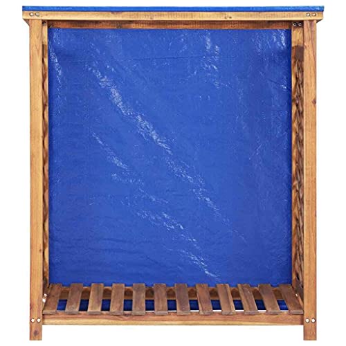 Solid Acacia Wood Firewood Storage Shed 41.3"x15"x46.5" Garden Cabin