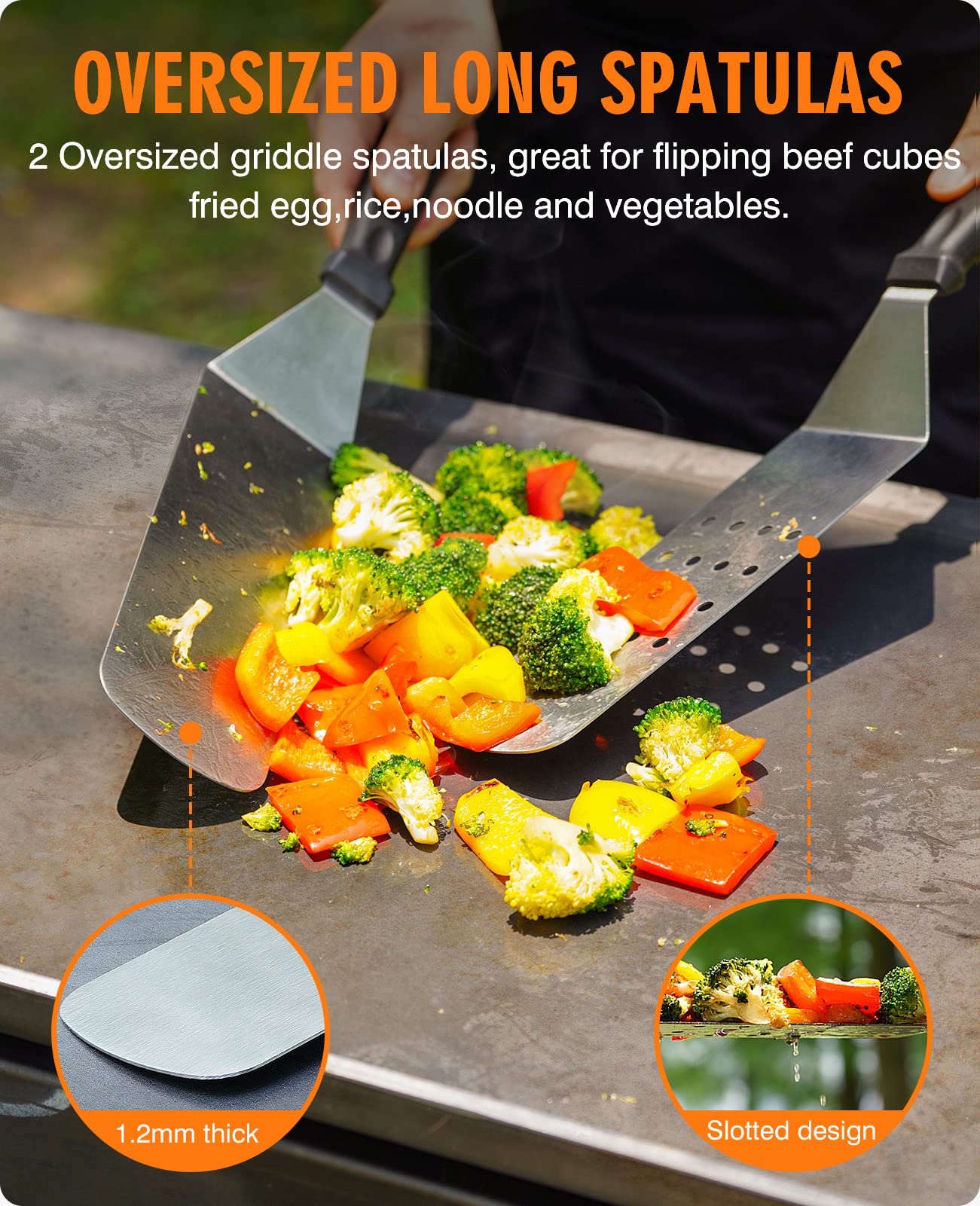 homenote Griddle Accessories Kit (Black+Red), Exclusive Griddle Tools Spatulas Set for Blackstone - 8 Pcs Commercial Grade Flat Top Grill Accessories - Great for Outdoor BBQ, Teppanyaki and Camping