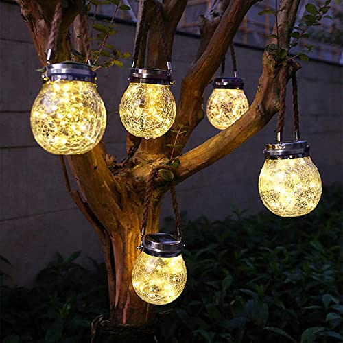 Solar Lantern 2 Pack,Hanging Outdoor Lanterns Waterproof 30 LED Solar Lights Garden Solar Lights Outdoor Decorative Landscape Halloween Christmas Solar Lanterns for Garden Yard Patio Lawn Decoration
