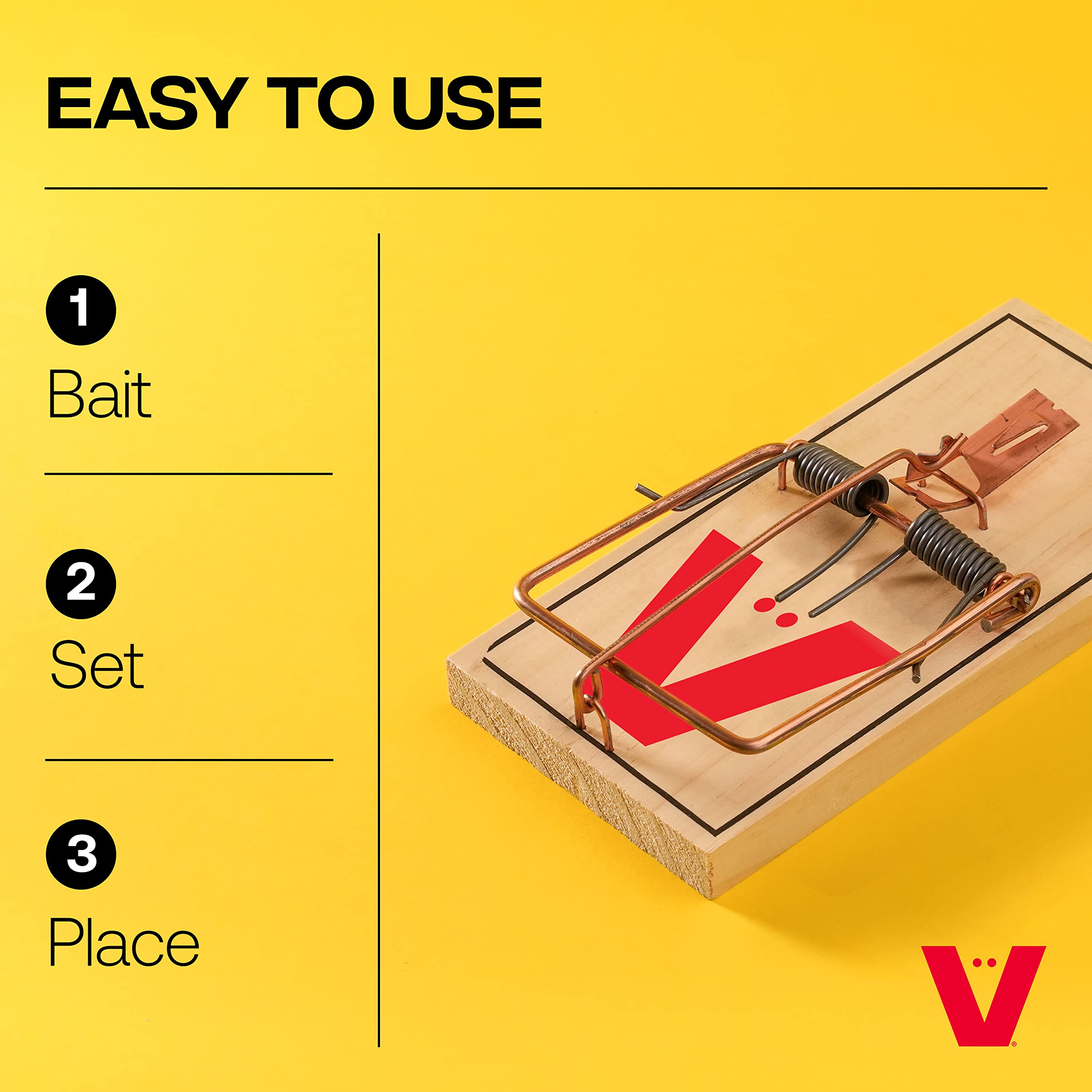 Victor M156 Metal Pedal Sustainably Sourced FSC Wood Snap Mouse Trap - 4 Wooden Traps