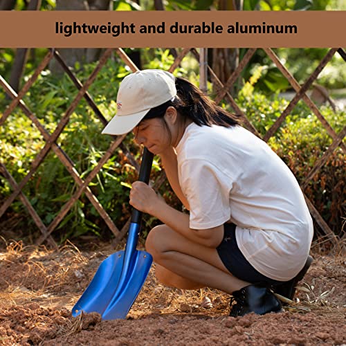 Lightweight Extendable Aluminum Telescoping Compact Utility Snow Shovel, Blue Single