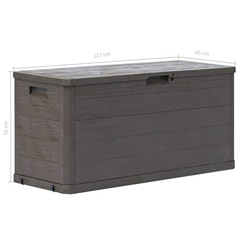 Festnight Garden Storage Box Lockable Garden Container Cabinet Toolbox for Patio Outdoor Furniture 74 gal Brown