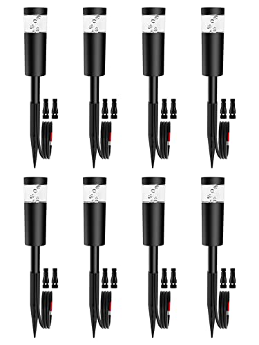 DOREIO 5W Low Voltage Landscape Pathway Lights with Connectors 12V Outdoor Landscape Lighting LED Bollard Path Lights Wired IP65 Waterproof Warm White Walkway Lights for Garden Yard Lawn (8Pack)