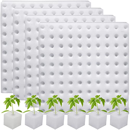Eshylala 400 PCS Hydroponic Sponge Planting Tool Square Seedling Sponges Greenhouse Hydroponic Sponge Hydroponic Vegetable Planting Sponge for Small Bud Growth