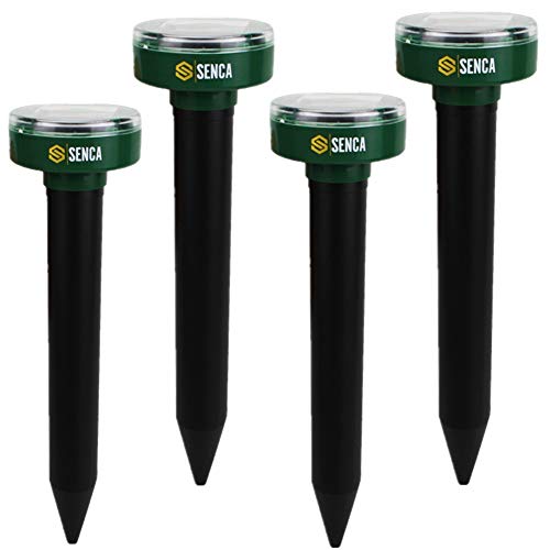 Senca Upgraded Version Solar Powered Sonic Mole Repellent Rodent Repellent Pest Deterrent, Chaser Mole, Gopher, Vole, Snake Repellent for Outdoor Lawn Garden Yards Pest Control (4)