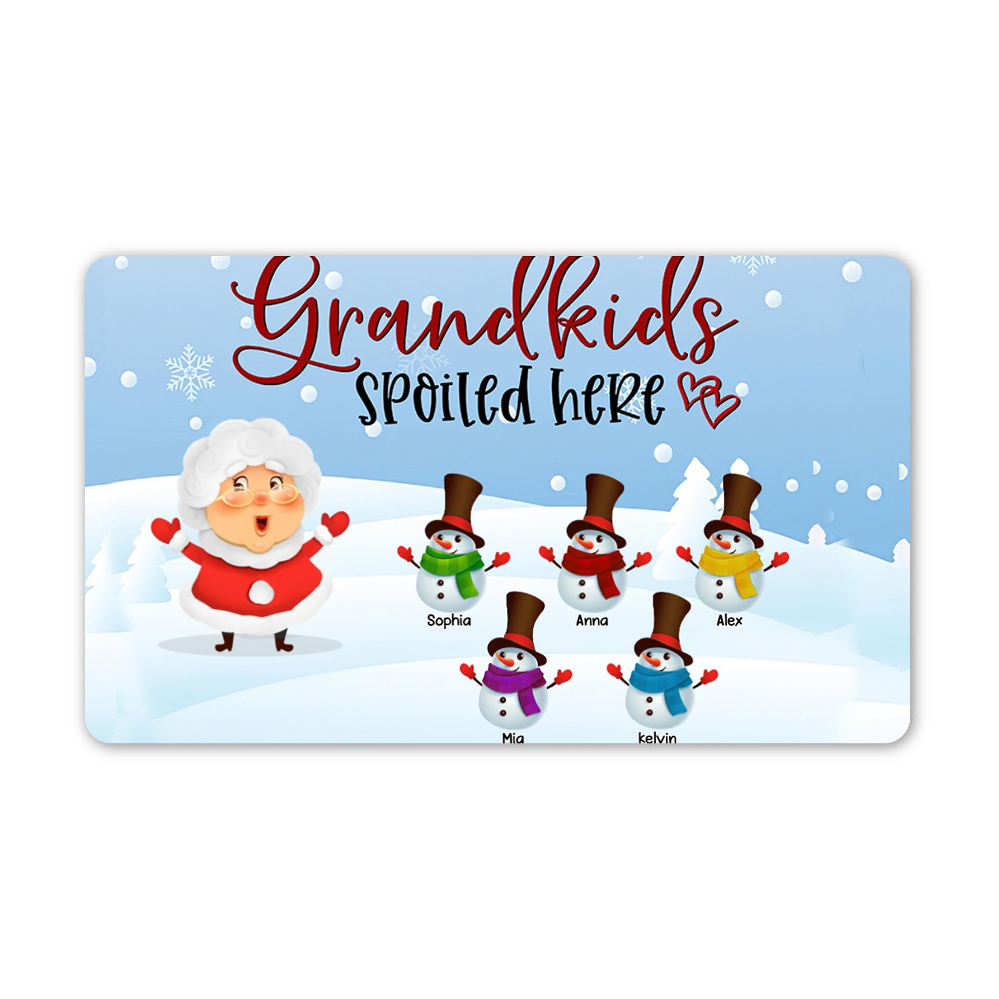 Gifts for Grandma, Grandkids Spoiled Here Cute, Personalized Front Doormat, Gifts for Grandma Nana from Grandkids Grandchild, Outdoor Indoor Welcome Mat, Gifts for Christmas