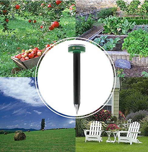 Senca Upgraded Version Solar Powered Sonic Mole Repellent Rodent Repellent Pest Deterrent, Chaser Mole, Gopher, Vole, Snake Repellent for Outdoor Lawn Garden Yards Pest Control (4)