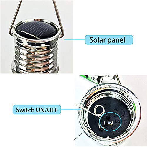 pearlstar Solar Light Bulbs Outdoor Waterproof Garden Camping Hanging LED Light Lamp Bulb Globe Hanging Lights for Home Yard Christmas Party Holiday Decorations (6 Pack-Solar Light Bulbs)