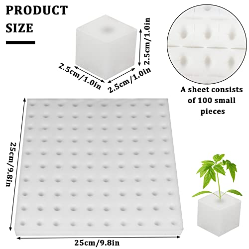 Eshylala 400 PCS Hydroponic Sponge Planting Tool Square Seedling Sponges Greenhouse Hydroponic Sponge Hydroponic Vegetable Planting Sponge for Small Bud Growth