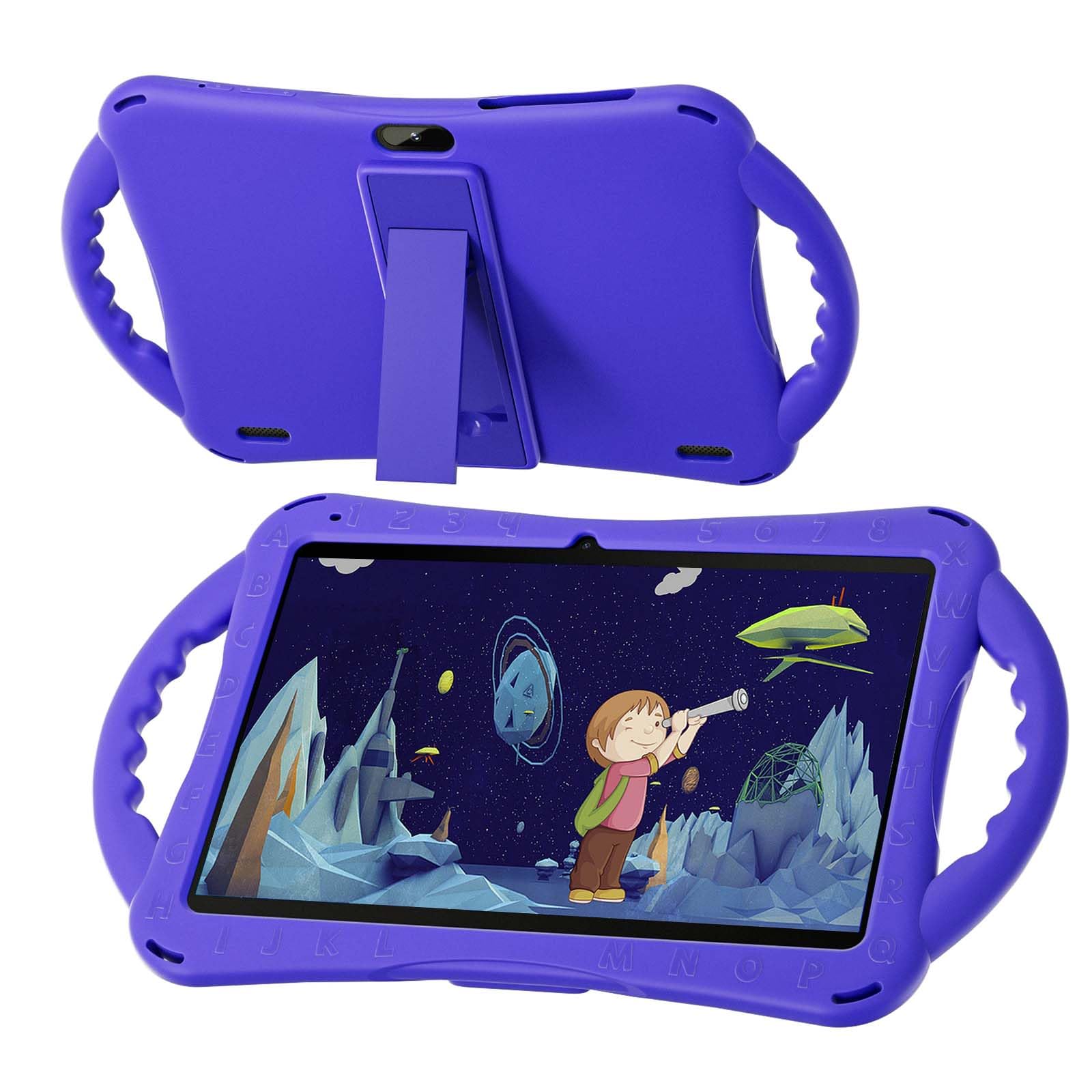 SGIN 10 Inch Tablet for Kids, Android 12 Kids Tablet with Kids Case, 2GB RAM 64GB ROM, 5000mAh, 1280 * 800 Display, Dual Camera, WiFi, Educational Games, Blue Handle Case