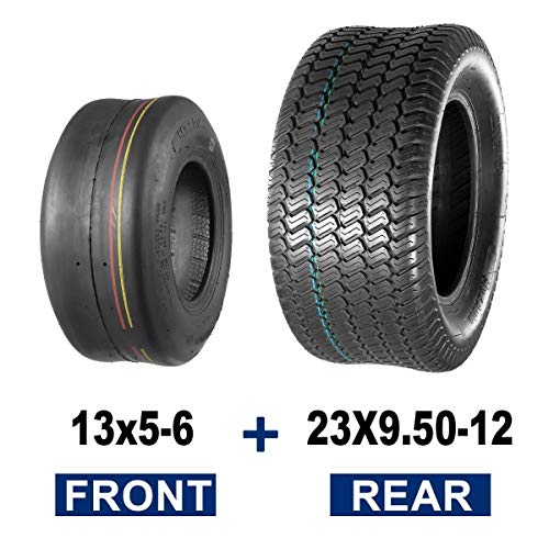 MaxAuto Lawn Mower Turf Tires 13x5-6 Front & 23X9.50-12 Rear 4PR(2 Front tires+2 Rear Tires)