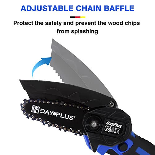 Mini Chainsaw 4-Inch with Battery, Cordless power chain saws with Security Lock, Handheld Chainsaw for Garden Lawn Wood Cutting Tree Trimming
