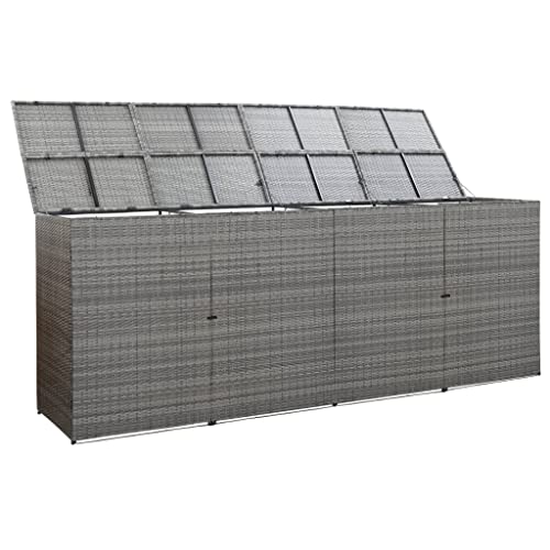 Quadruple Wheelie Bin Shed,Garbage Bin Shed,Outdoor Garden Patio Storage Shed,for Garbage Cans,Bin Shed for Patio Backyard Garden Anthracite 120.1"x30.7"x47.2" Poly Rattan