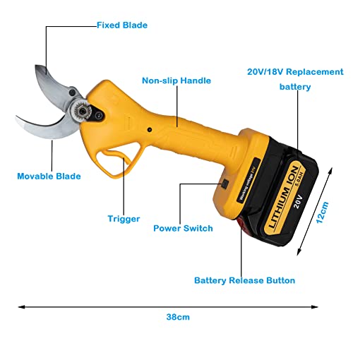VOLT1799 Electric Pruning Shears Cordless Compatible with Dewalt 20V and Milwaukee 18V Battery, 1.2inch Cut Diameter, Electric Tree Branch Pruner (Host Only)
