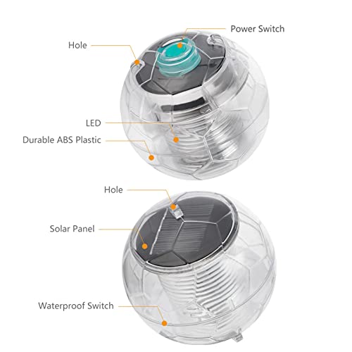 Xinrimoy Floating Ball Pool Light,Waterproof LED Solar Floating Lights - Float or in Pool Garden Backyard Pond Party Decorations - Waterproof LED Lights Accessories