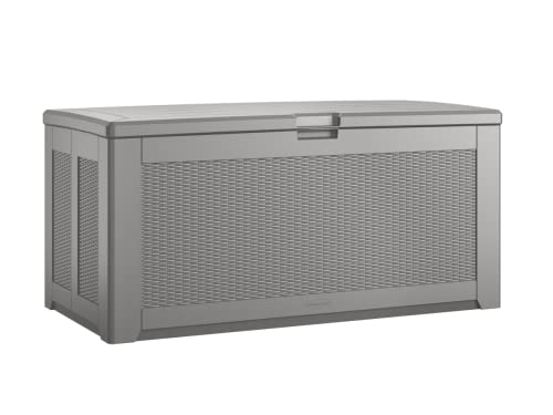 Rubbermaid Outdoor Deck Box, Extra Large, Weather Resistant, Gray for Lawn, Garden, Pool, Tool Storage, Home Organization & Scotchgard Sun and Water Shield, Repels Water, 10.5 Ounces