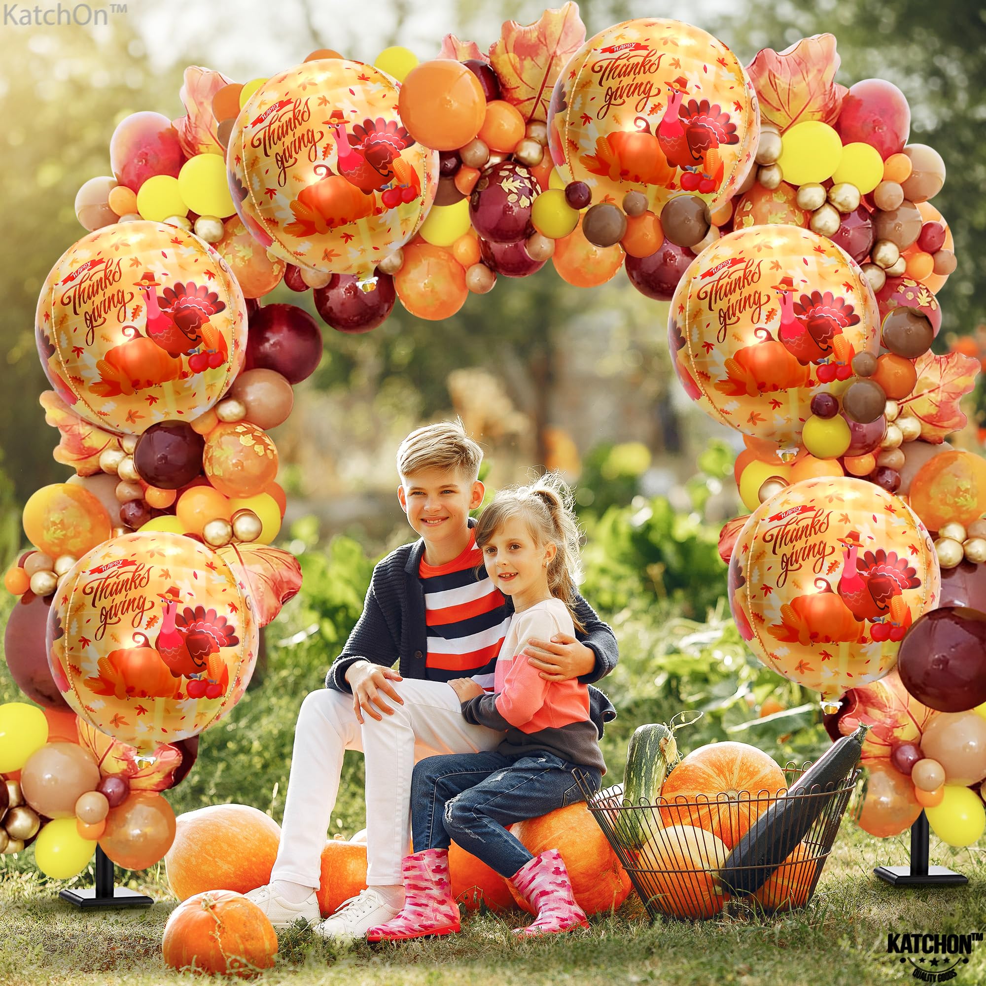 KatchOn, Thanksgiving Turkey Balloons - Large 22 Inch, Pack of 6 | Fall Swirls for Fall Decorations Classroom - Pack of 30, No DIY | Thanksgiving Decorations for Office, Fall Decor
