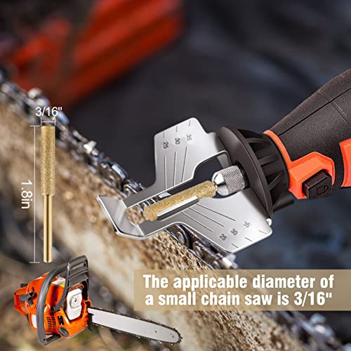 Biggun 36pcs High Hardness Diamond Chainsaw Sharpener, Durable Emery Made, Easy to Install, 3 Sizes Titanium Plated Sharpening Wheels for Chainsaw Sharpener, 12 Pcs Each Size(5/32'', 3/16'', 7/32'')