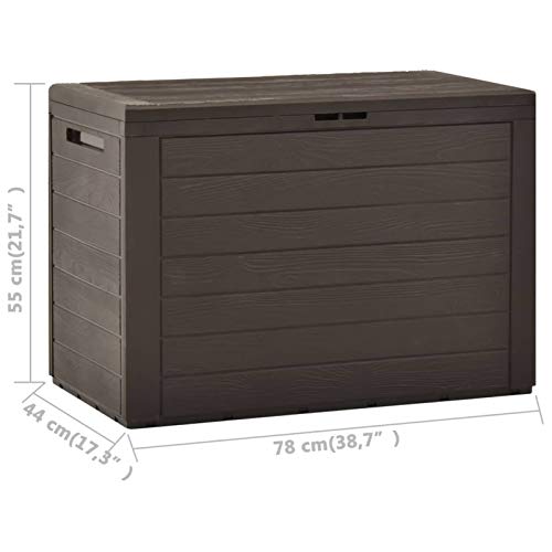 Festnight Garden Storage Box Deck Box Garden Organizer Toolbox PP Storage Cabinet 50.2 Gal Outdoor Furniture 38.7 x 17.3 x 21.7 Inches(Brown)