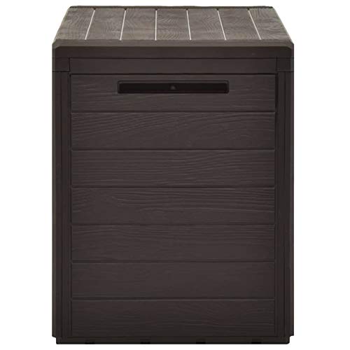 Festnight Garden Storage Box Deck Box Garden Organizer Toolbox PP Storage Cabinet 50.2 Gal Outdoor Furniture 38.7 x 17.3 x 21.7 Inches(Brown)