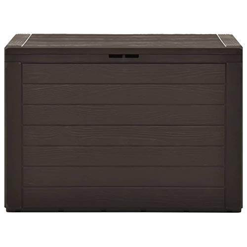Festnight Garden Storage Box Deck Box Garden Organizer Toolbox PP Storage Cabinet 50.2 Gal Outdoor Furniture 38.7 x 17.3 x 21.7 Inches(Brown)