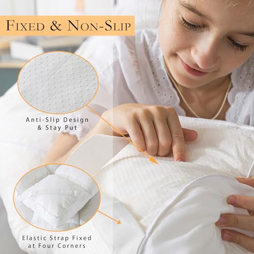 WhatsBedding 4.5 Inch Memory Foam Mattress Topper Full Size, 100% Cotton Cover, Anti-Slip Bottom, 4 Anchor Elastic Bands, 75x39x4.5 Inch