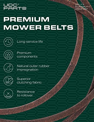 UDC Parts Mower Drive Belt GX20006 / Aramid Cord Extra-Heavy Duty V-Belt / 1/2 X 88.90 in. / Compatible with John Deere, Murray, MTD and More