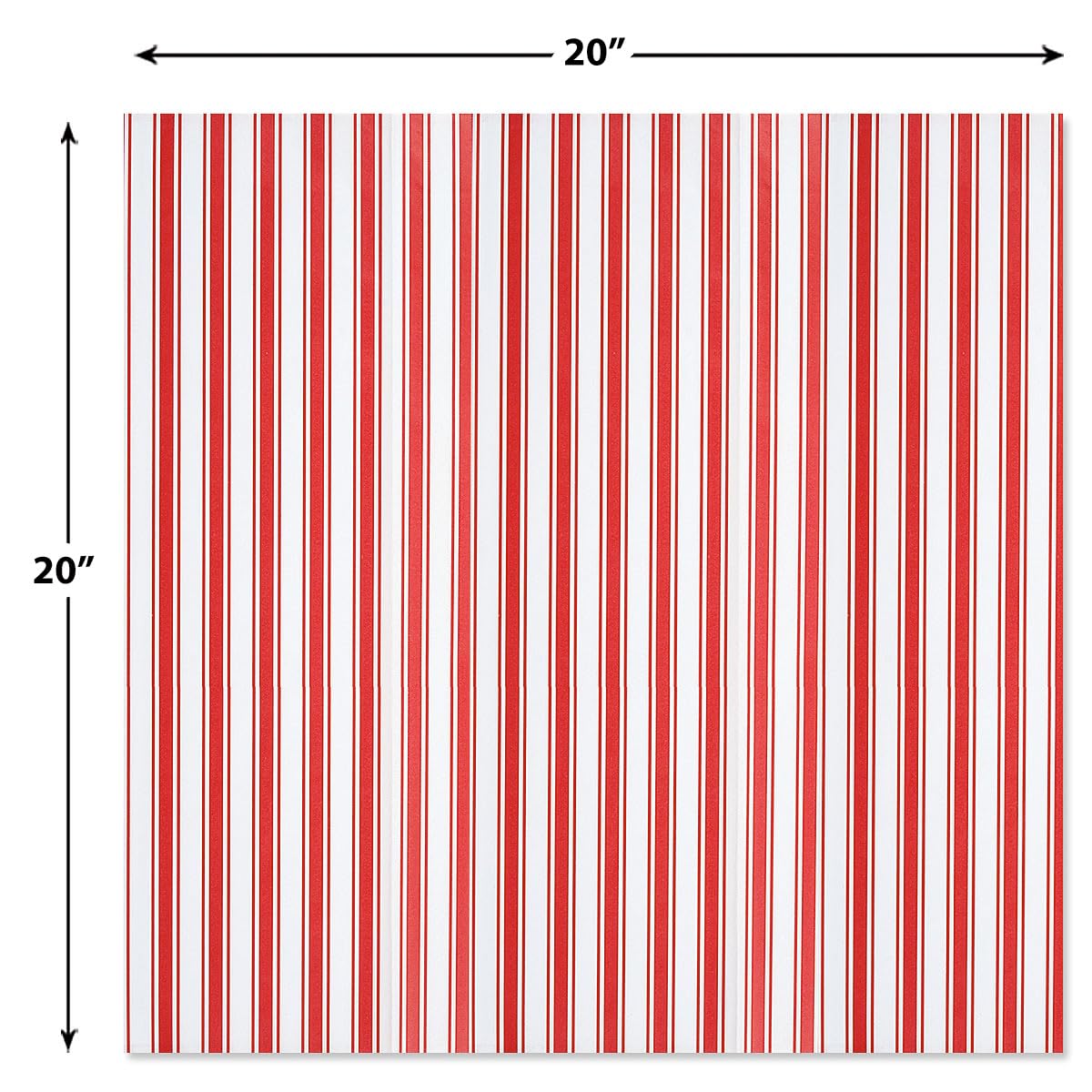 Christmas Red & White Dots and Stripes Tissue Sheets - Set of 18 Sheets, 20" x 20", 3 Designs
