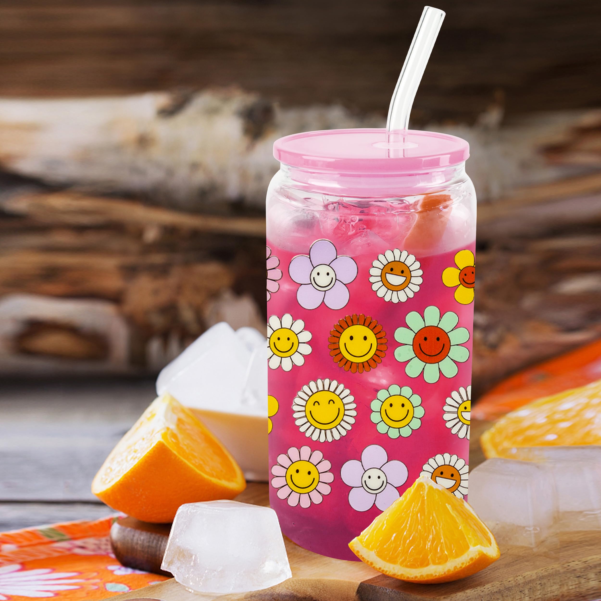 Joyclub 8 Sheet UV Dtf Cup Wraps for 16oz Glass Cups with Lids and Straws Teacher Appreciation Welcome Back to School Decor Transfer Stickers for Reusable Iced Coffee Cup Beer Can Glass (Emoticons)