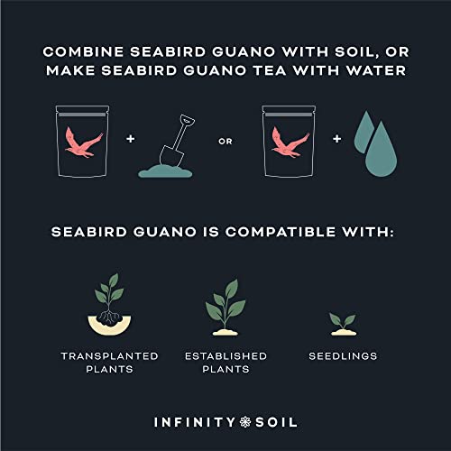 Infinity Soil - Seabird Guano - Sustainable and Natural Soil Amendment - Seabird Waste Rich in Phosphate and Calcium - Increases Foliage, Blooms and Fruit - 5 LBS