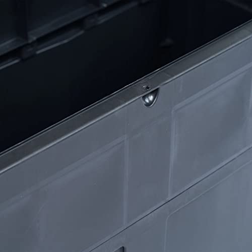 GOLINPEILO Patio Storage Box 84.5 gal Black Patio Garden Outdoor Storage Container for Toys, Furniture Deck box (Weight:18.34 lbs)