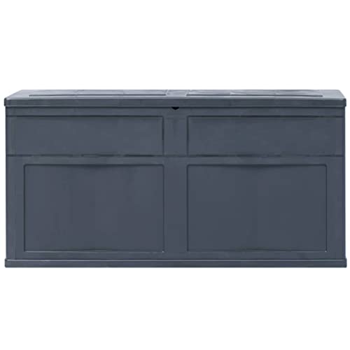 GOLINPEILO Patio Storage Box 84.5 gal Black Patio Garden Outdoor Storage Container for Toys, Furniture Deck box (Weight:18.34 lbs)