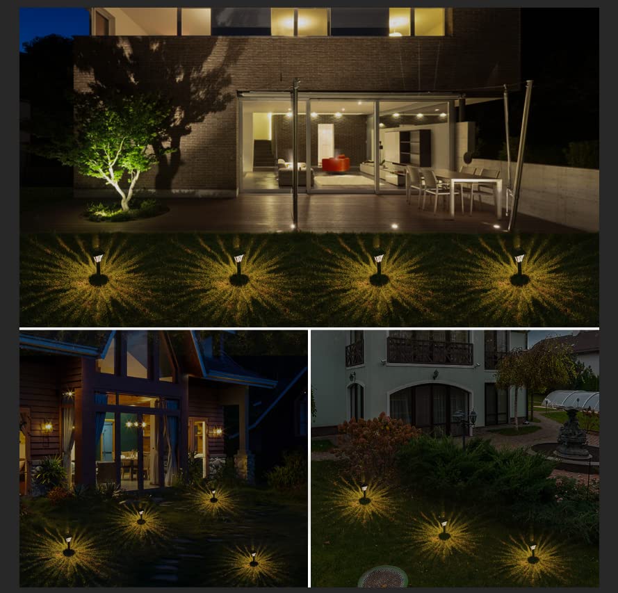Dikeworf Solar Pathway Lights, 12 Pack Auto ON/Off Solar Garden Lights Outdoor IP44 Waterproof Solar Path Lights Landscape Decoration for Walkway Yard Lawn Patio(Warm White)