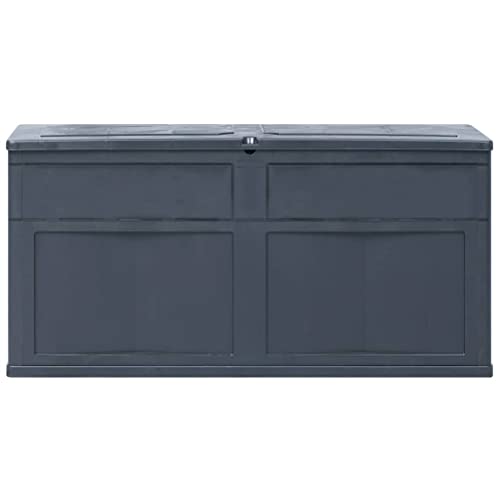 GOLINPEILO Patio Storage Box 84.5 gal Black Patio Garden Outdoor Storage Container for Toys, Furniture Deck box (Weight:18.34 lbs)