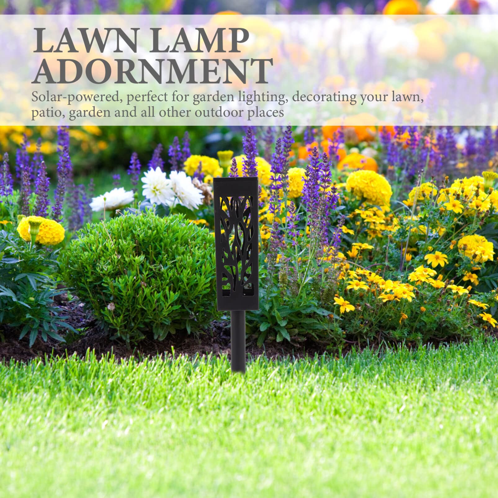 Happyyami 2 Pcs Hollow Out Lamp Out Door Decor Outdoor Decor Lampara Solar Para Exterior Solar Ground Plug Light Solar Powered Lawn Lights Solar Powered Led Landscape Light Yard Lawn Light