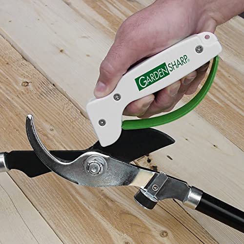 AccuSharp Garden Tool Sharpener - Diamond-Honed Tungsten Carbide Rust-Free Blade Quickly Sharpens, Restores, Repairs & Hones Lawnmower Blades, Secateurs, Limb Loppers, Hoes, Shovel & Scythes