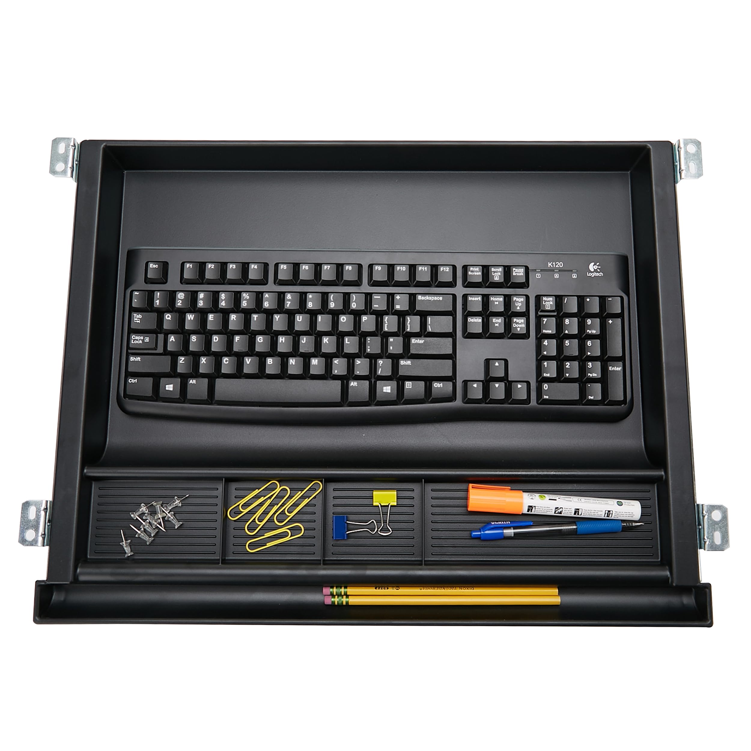 Mind Reader Anchor Collection, Undermount Keyboard Tray and Organizer, Black