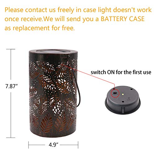 TAKE ME Solar Lantern Outdoor Waterproof Garden Hanging Lights Metal Leaf Pattern Lights for Garden Gifts Mother's Day Gift (Leaf.)