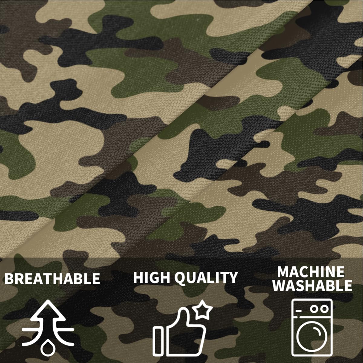 DOHOATU Pillow Covers 16x16 Set of 2, Camouflage Green Decorative Throw Pillow Covers Camo Print Pillowcase Farmhouse Cushion Cases for Sofa Couch Outdoor Home Decorations