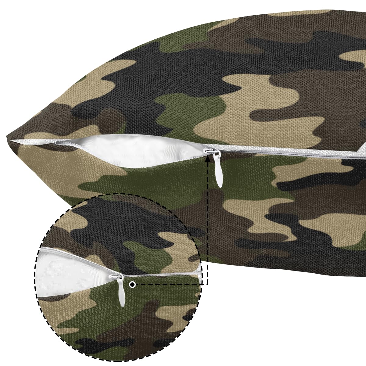 DOHOATU Pillow Covers 16x16 Set of 2, Camouflage Green Decorative Throw Pillow Covers Camo Print Pillowcase Farmhouse Cushion Cases for Sofa Couch Outdoor Home Decorations