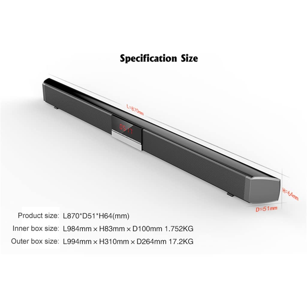 SDGH Soundbar TV 40W Home Theater System Wreless 5.0 Speaker with Control for Coaxial Optical Subwoofer Sound Box