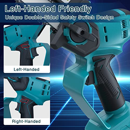 HAJACK Mini Chainsaw 6-Inch, Electric Cordless Chainsaw with 2 Batteries & 2 Chains, Power Battery Chain Saws, Portable Handheld Chainsaw for Tree Trimming & Wood Cutting, Small Rechargeable Chain Saw