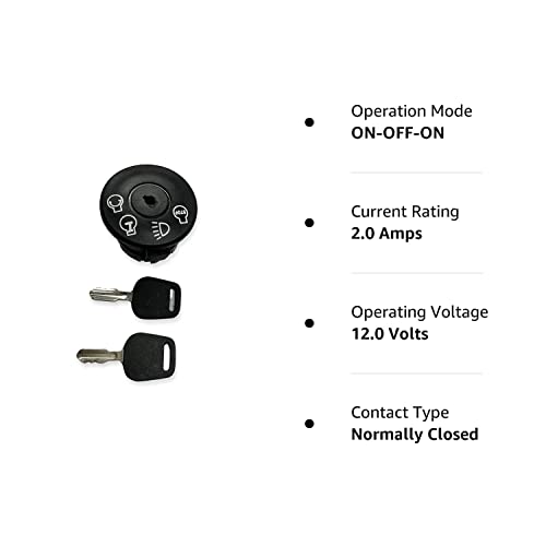 VIRTIONZ MWIRE Ignition Switch with Two Keys Replacement CompatibleReplacement for Husqvarna 532175566 || 175566 || for Riding Lawn Mowers