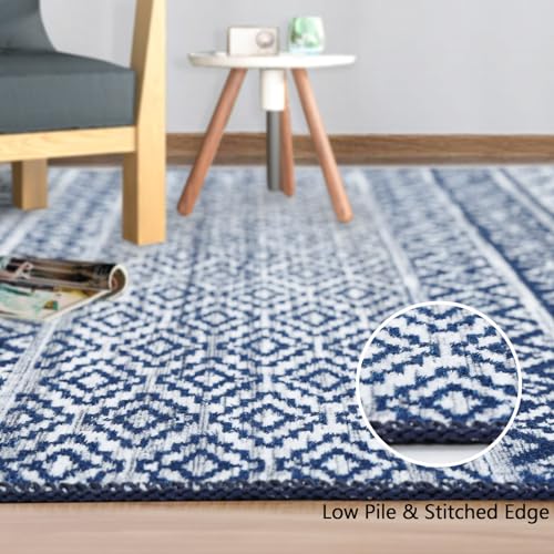 GAOMON 2' x 12' Runner Rug Extra Long Hallway Runner Rug Washable Indoor Runner Rug Non-Slip Kitchen Runner Rug Geometric Runner for Living Room Bedroom Laundry, Navy 2'x12'
