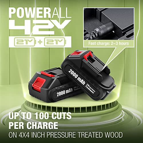 Mini Chainsaw 6 Inch Cordless, Zeeksaw Super Power Hand Chain Saw with Battery, 1 Hour Run-Time Electric Chainsaw Cordless, Small Handheld Chainsaw Battery Powered, Electric Mini Chain Saw - Tree Wood