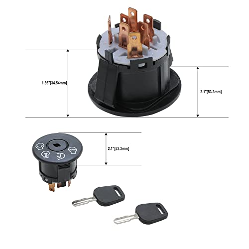 VIRTIONZ MWIRE Ignition Switch with Two Keys Replacement CompatibleReplacement for Husqvarna 532175566 || 175566 || for Riding Lawn Mowers